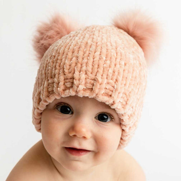 Champagne Chenille Beanie Hat for Babies, Toddlers & Kids - Huggalugs